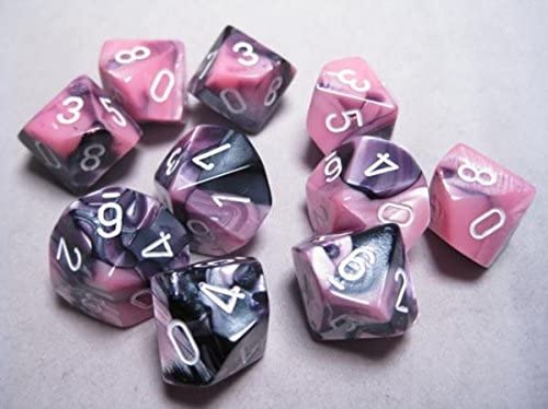 Black-Pink / White: Gemini d10 Dice Set (10's) CHX 26230 – The Hidden Lair